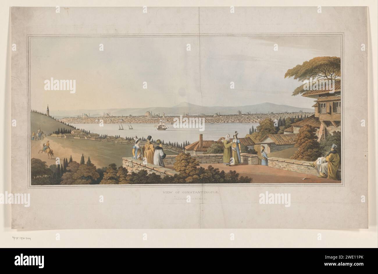 View of Constantinople, Anonymous, 1809 print London paper etching city-view, and landscape with ...