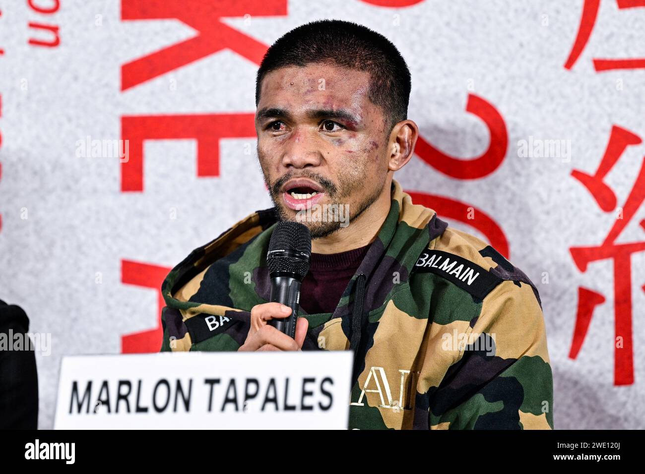 Philippines' Marlon Tapales attends a press conference after his tenth ...