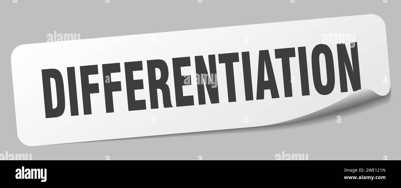 differentiation sticker. differentiation rectangular label isolated on ...