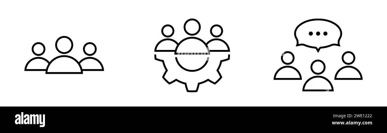 Teamwork line icon set. Leadership collection Stock Vector Image & Art - Alamy