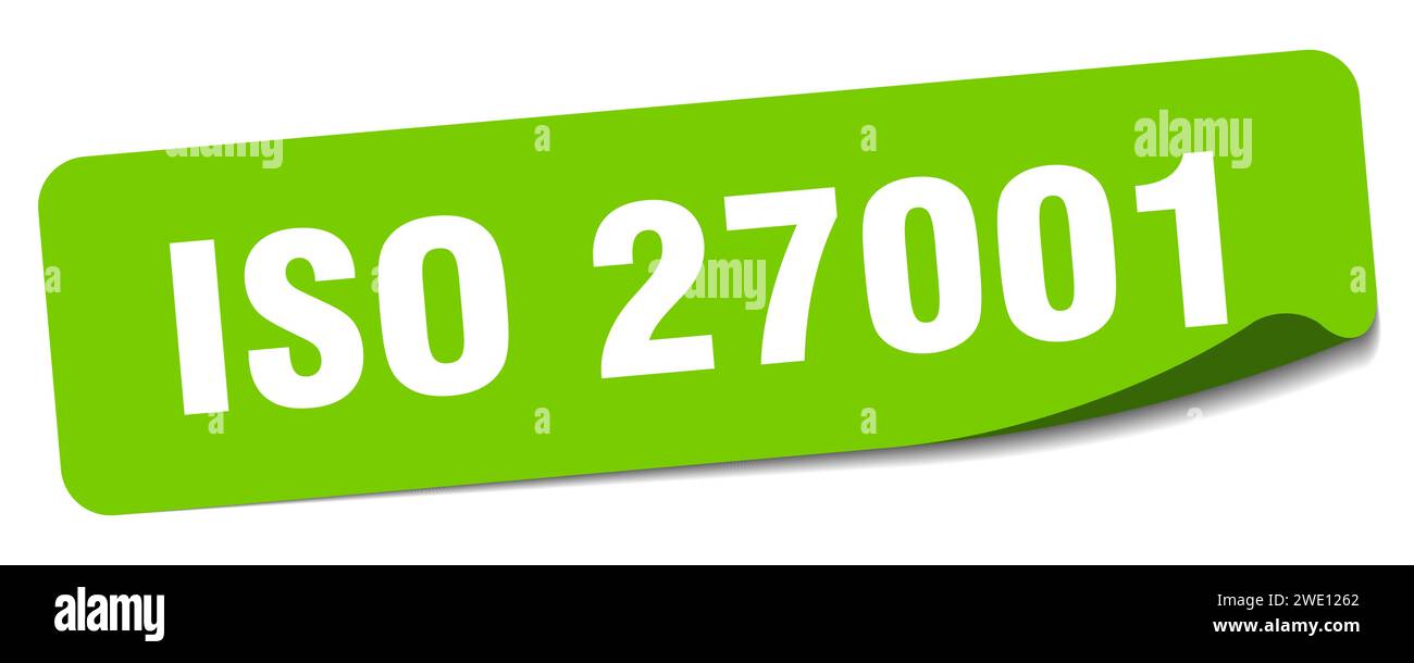 iso 27001 sticker. iso 27001 rectangular label isolated on white ...