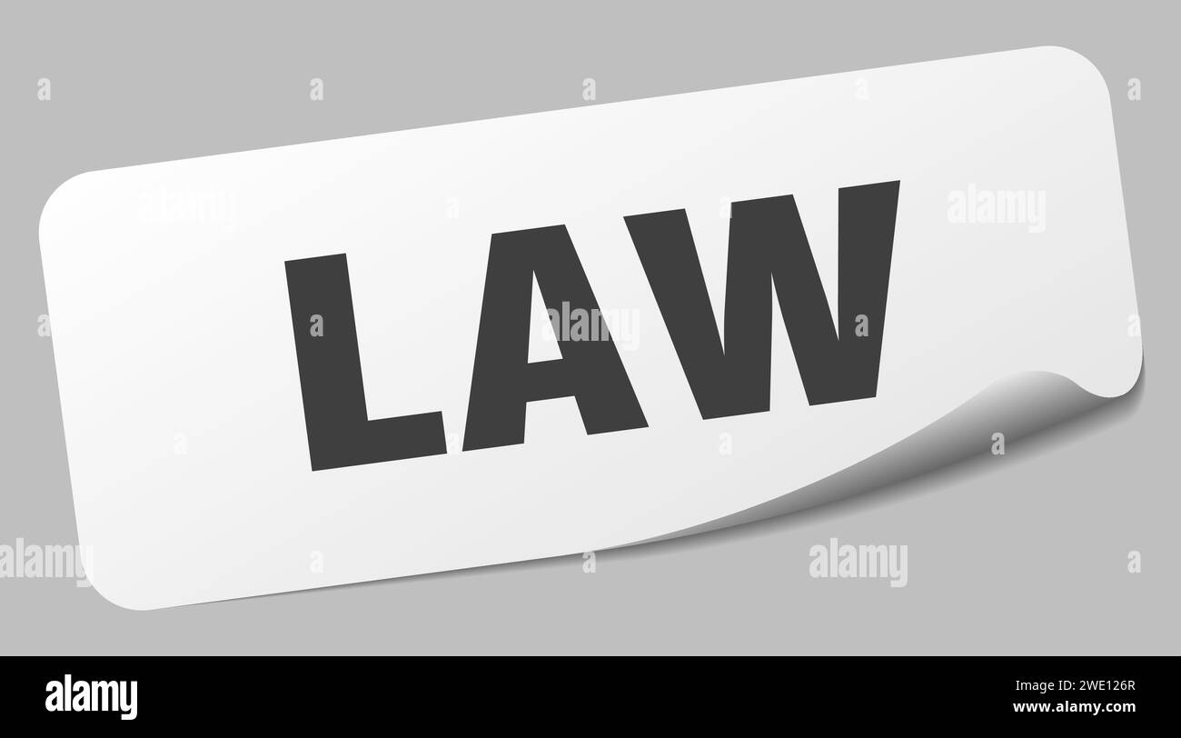 law sticker. law rectangular label isolated on white background Stock ...