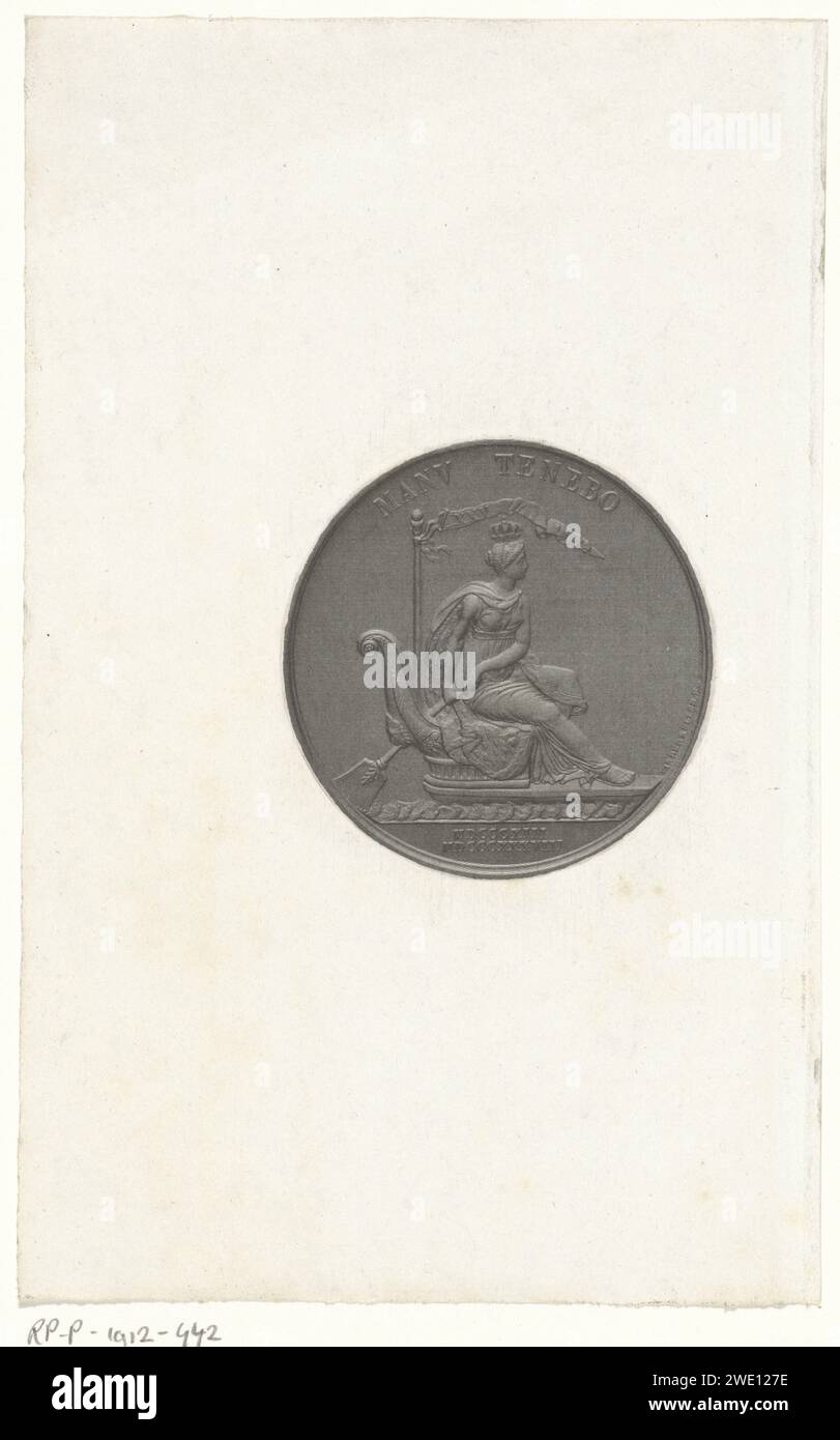 Munt on the occasion of Jubilee King Willem I, Jan Dam Steuerwald, 1838 ...