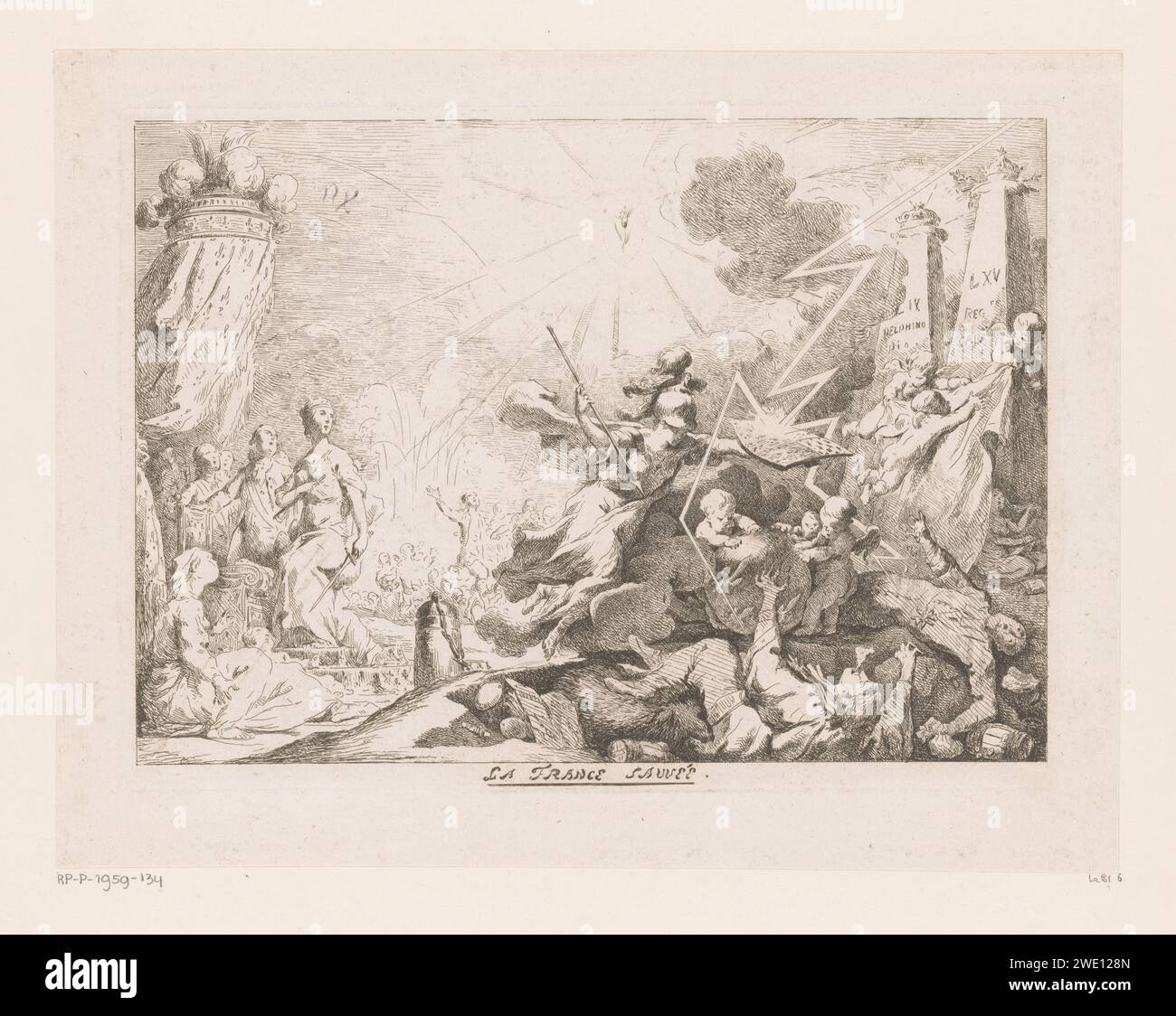 Allegory on the rise of the throne of Louis XVI, Jean Bernard Restout ...