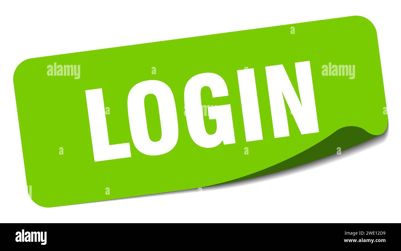 login sticker. login rectangular label isolated on white background ...