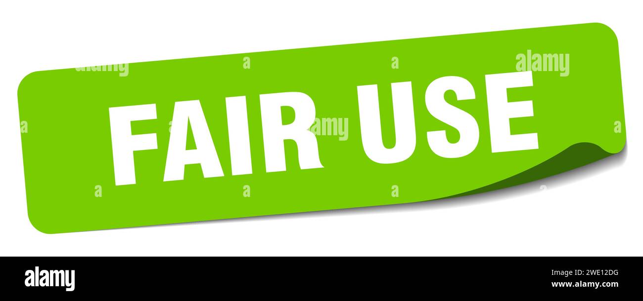 fair use sticker. fair use rectangular label isolated on white ...