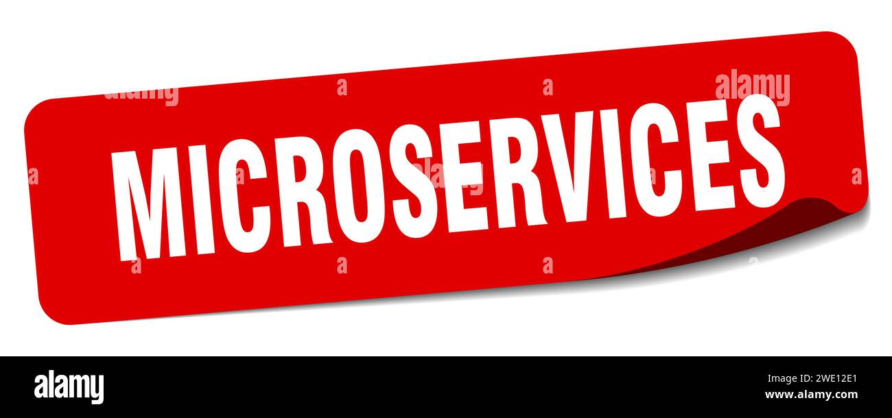 microservices sticker. microservices rectangular label isolated on ...