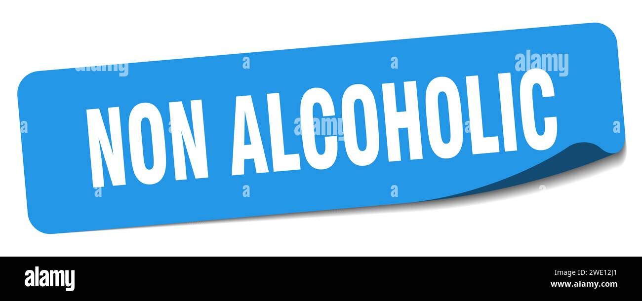 non alcoholic sticker. non alcoholic rectangular label isolated on ...