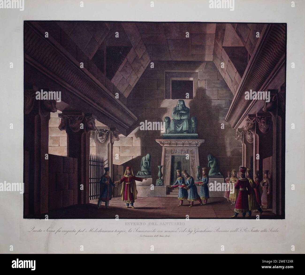 Alessandro Sanquirico - Interno del Santuario (set design for the opera ...