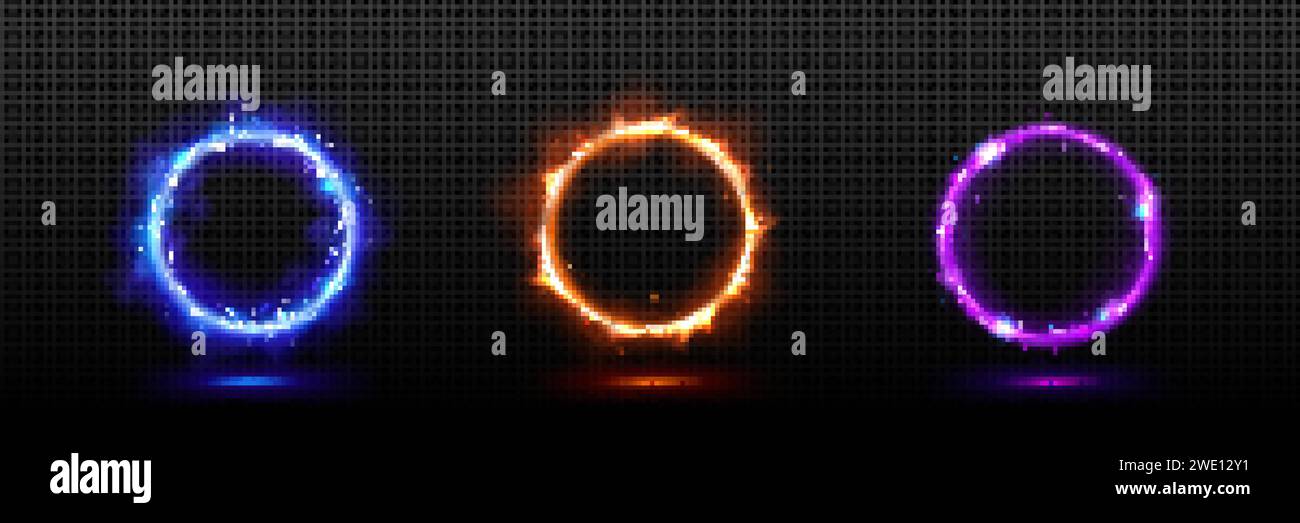 Set of light effect circles isolated on transparent background. Vector ...
