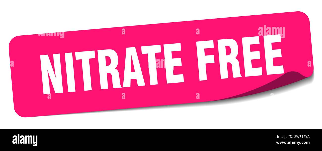 nitrate free sticker. nitrate free rectangular label isolated on white ...