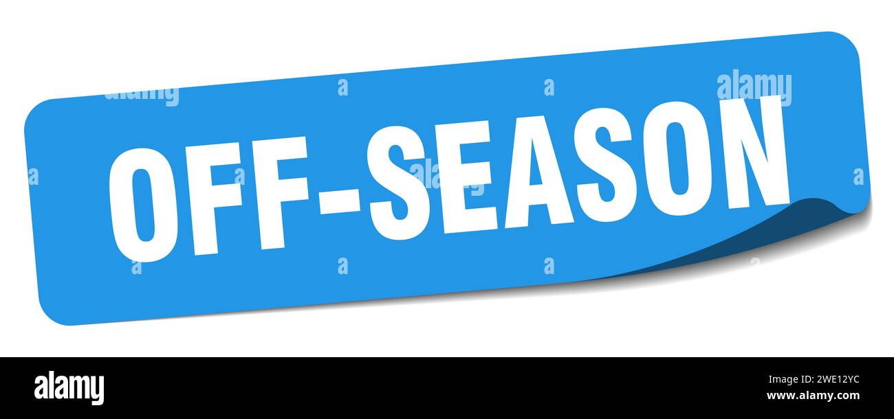 off-season sticker. off-season rectangular label isolated on white ...