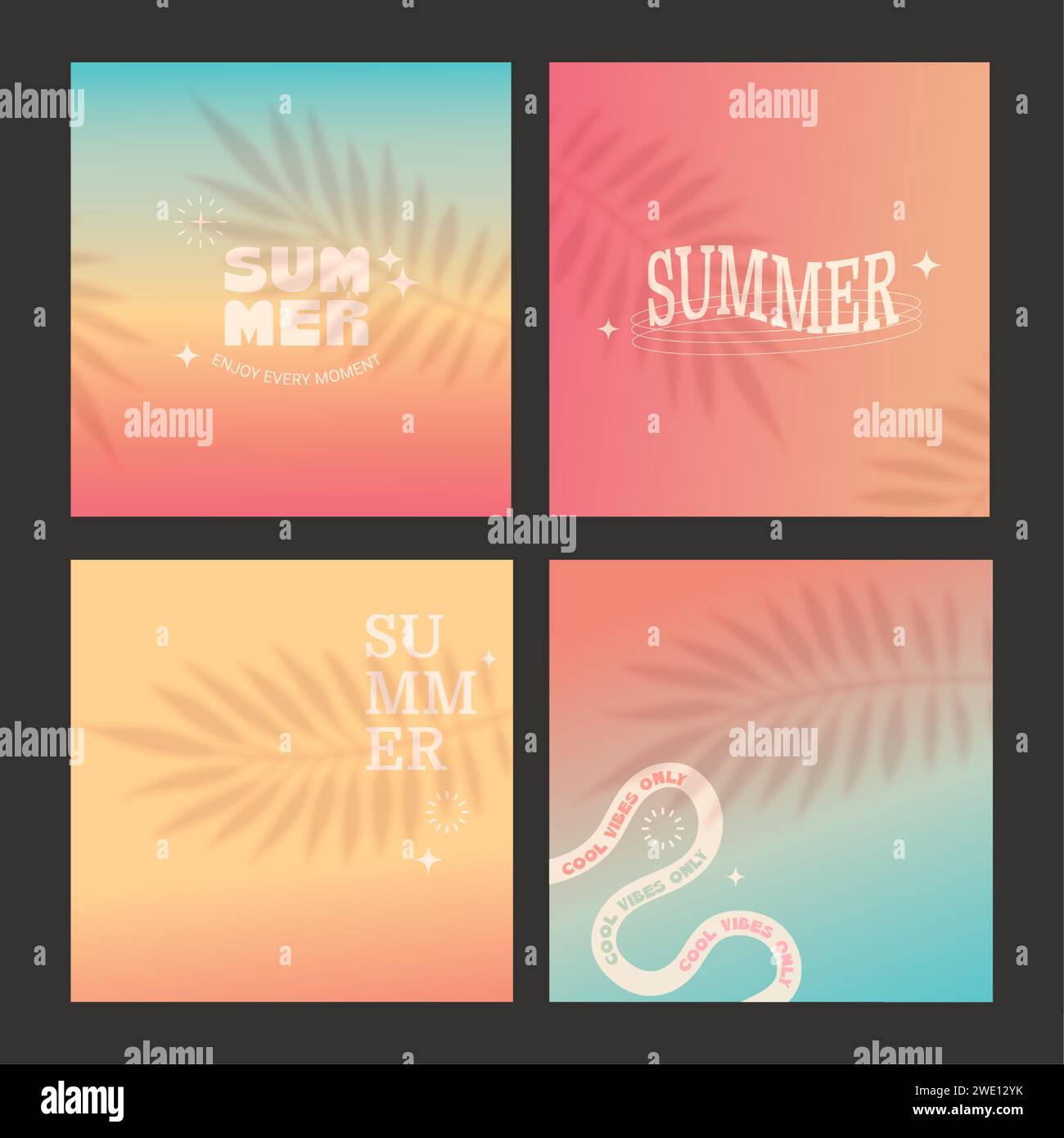 Set of hot summer posters Stock Vector Image & Art - Alamy
