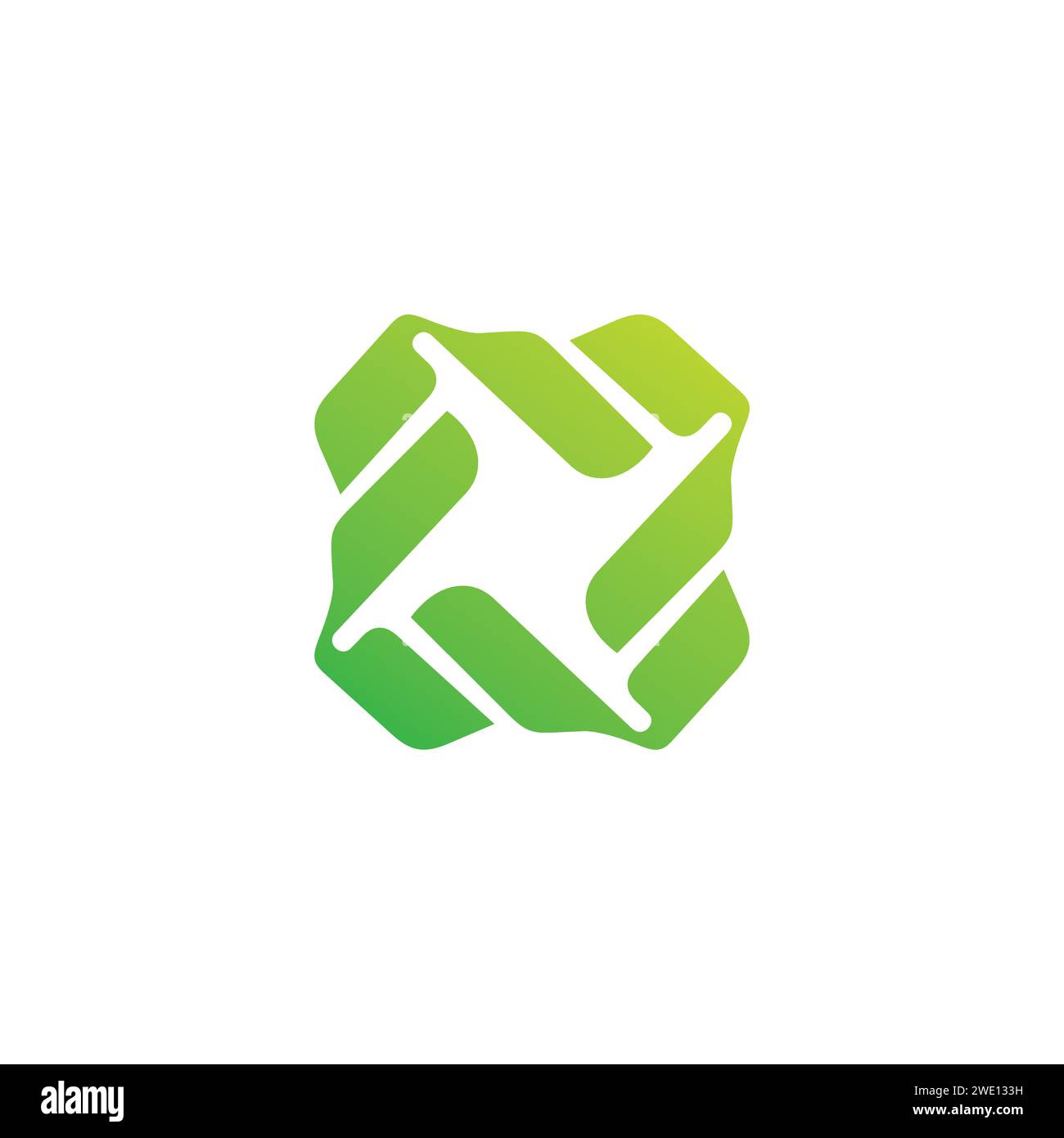 Ecology logo twisted green vector design template. Vector illustration ...