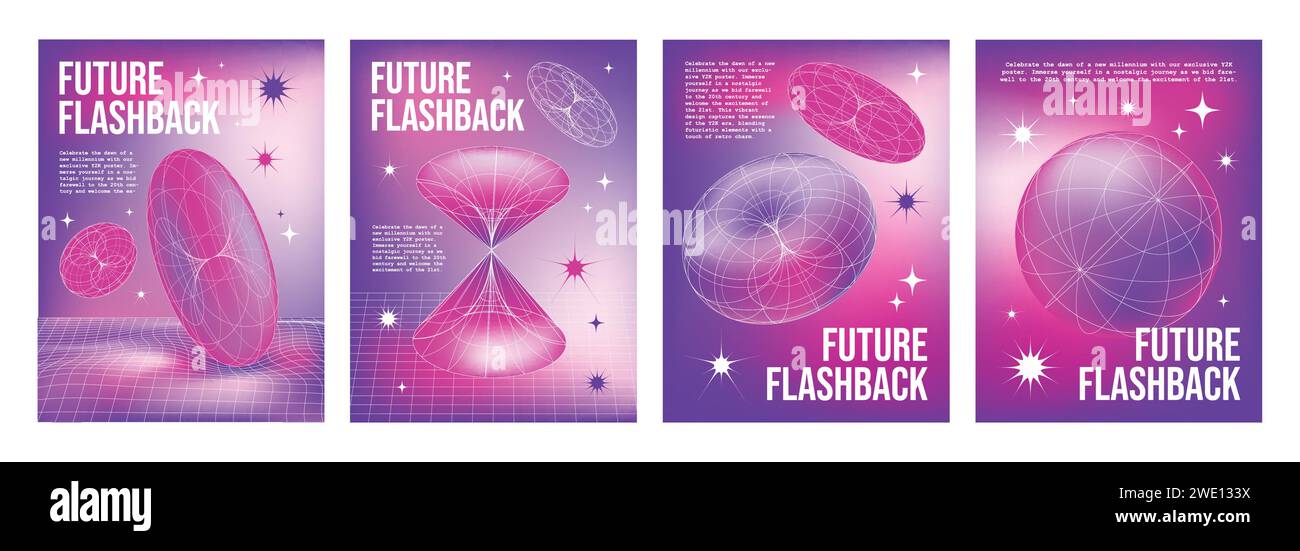 Y2k poster or cover design with abstract gradient pink and purple ...