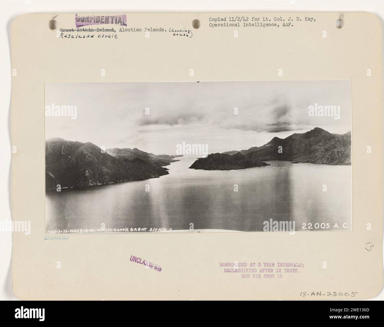Aleutian Island - Herbert Island through Kagalaska Strait Stock Photo ...