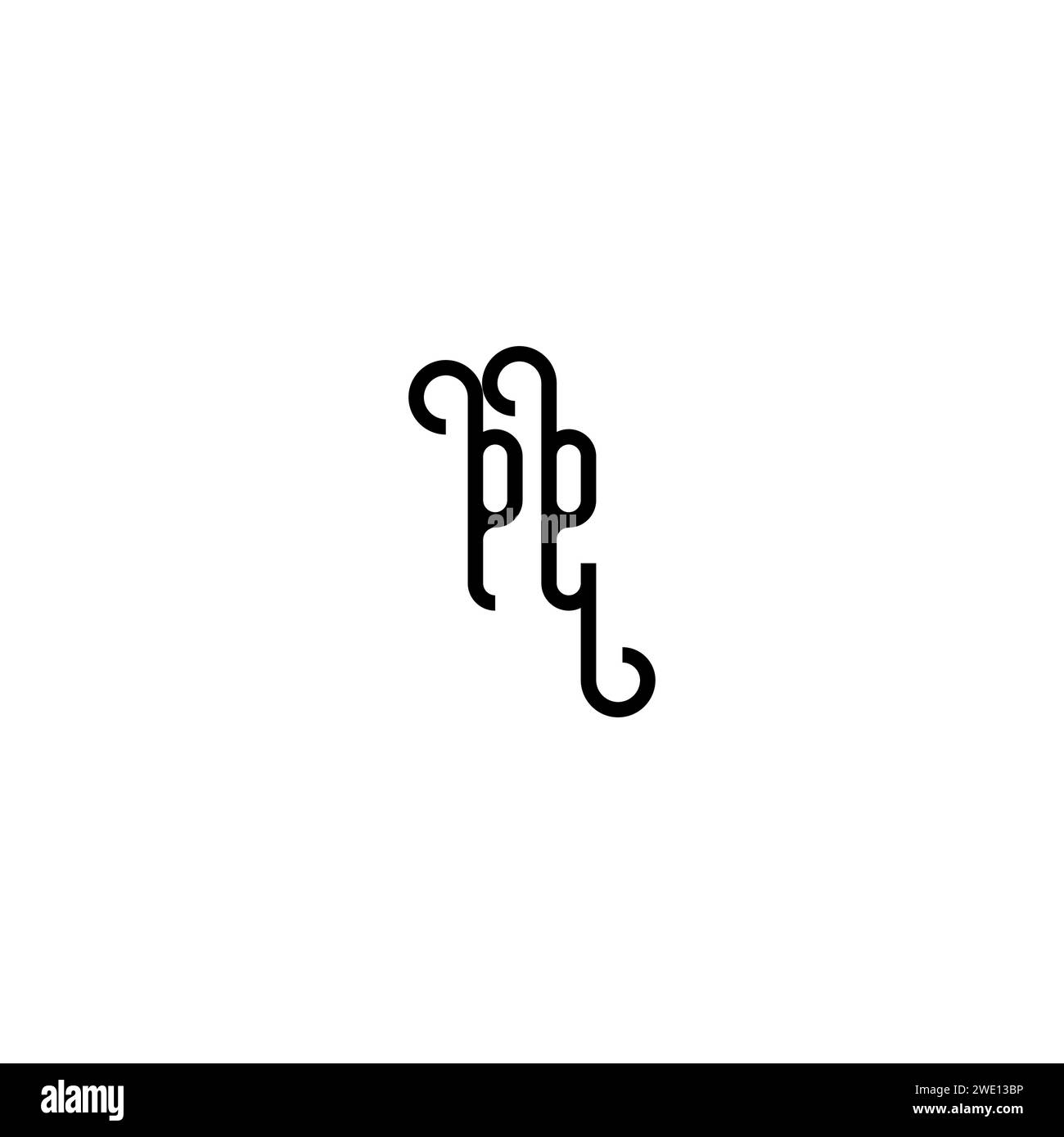 PE simple curved concept initial logo design black and white background ...