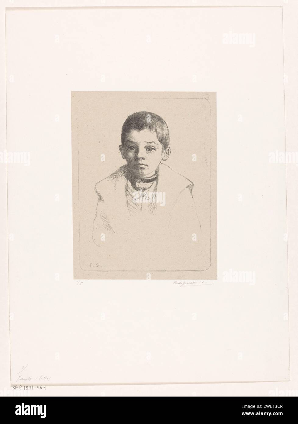 Portrait of an unknown boy from Schoorl, Frederika Henriëtte Broeksmit ...