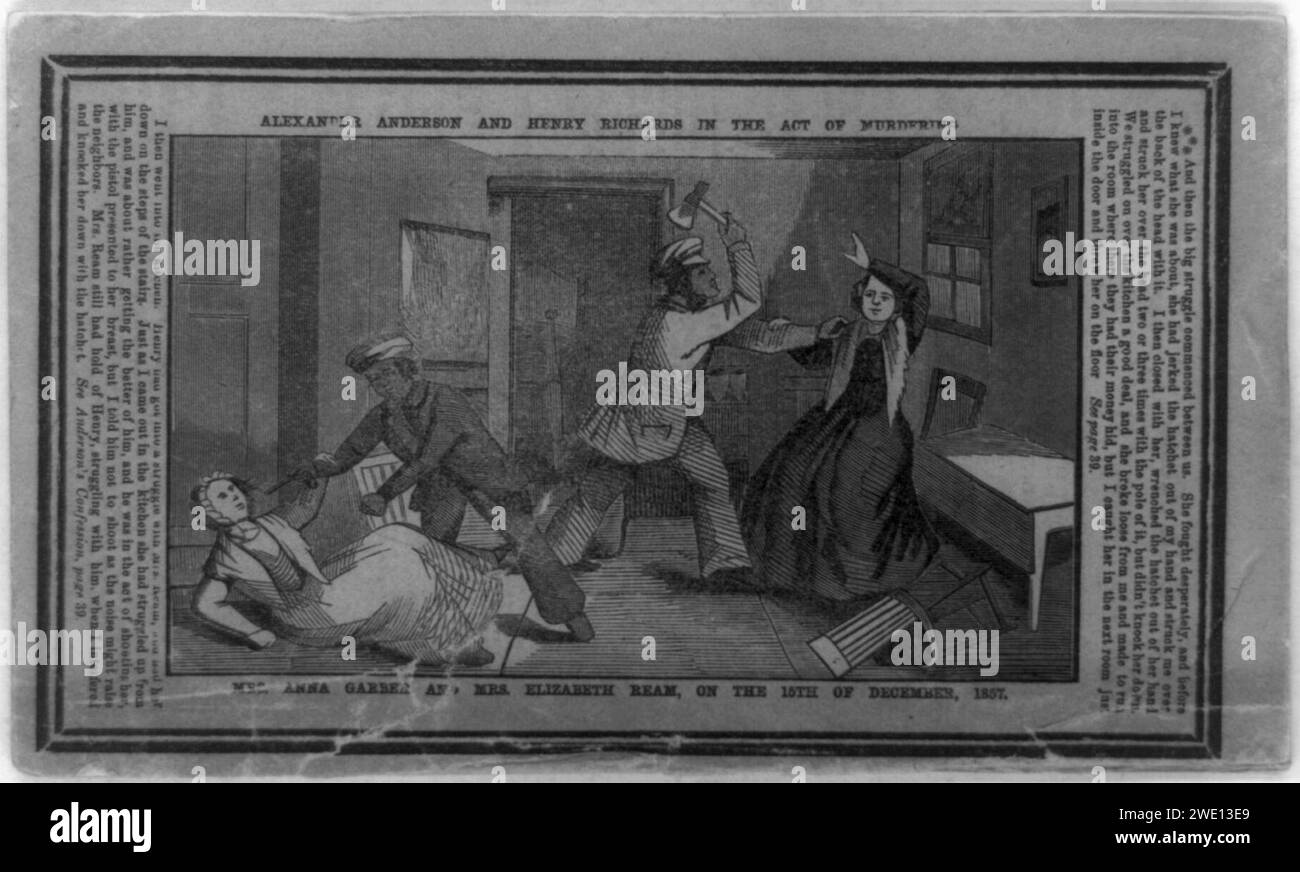 Alexander Anderson and Henry Richards in the act of murdering Mrs. Anna ...
