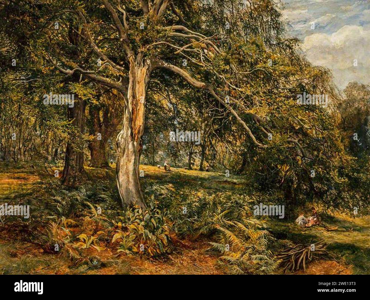 Alexander Fraser (1827-1899) - A Glade in Cadzow Forest Stock Photo - Alamy