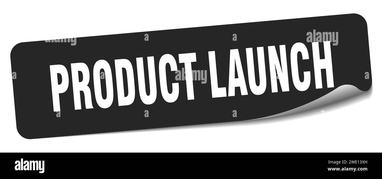 product launch sticker. product launch rectangular label isolated on ...