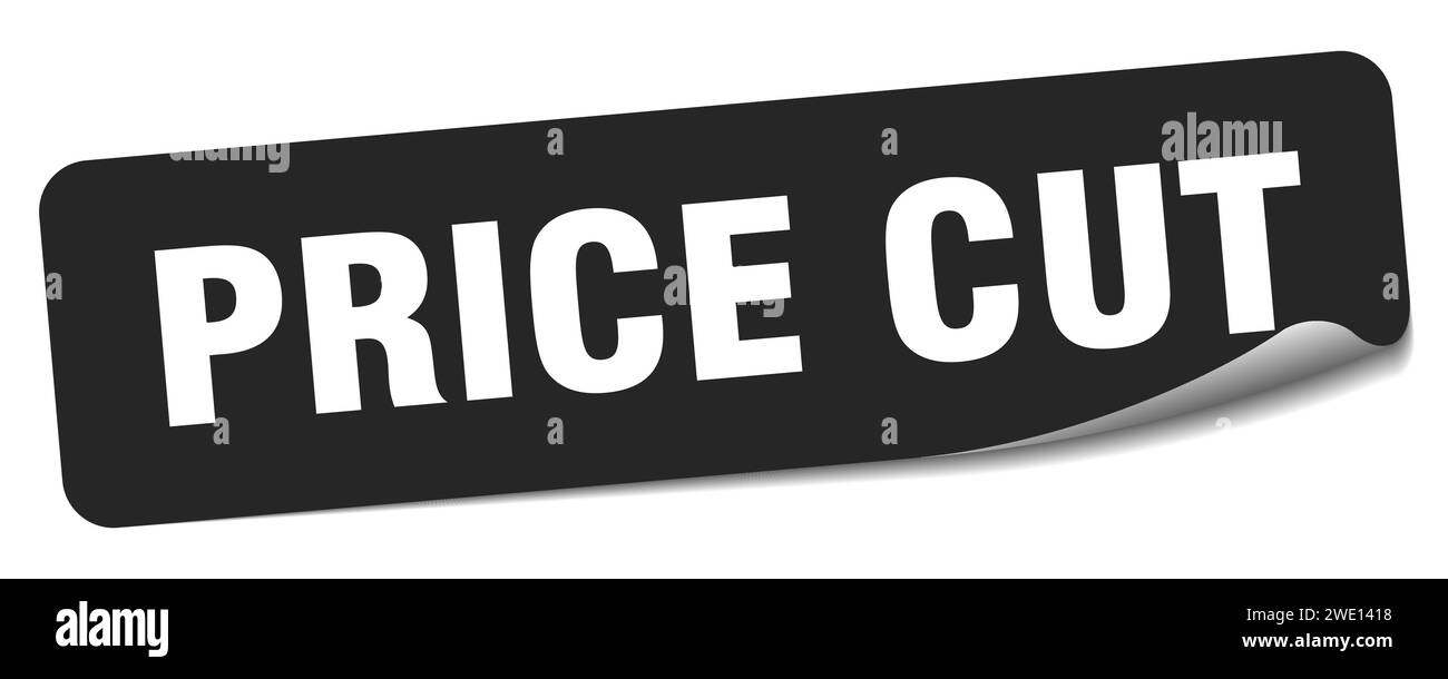 price cut sticker. price cut rectangular label isolated on white ...