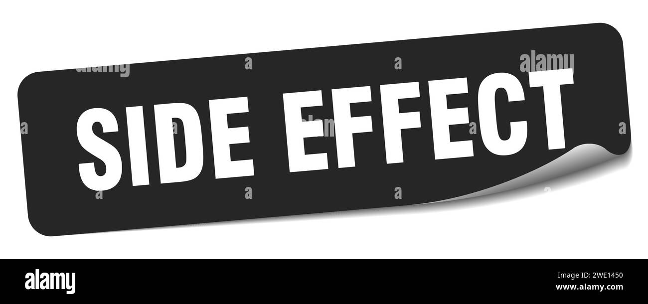 side effect sticker. side effect rectangular label isolated on white ...
