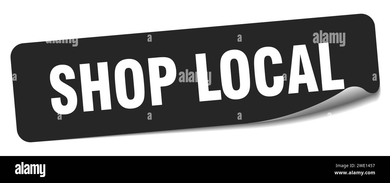 shop local sticker. shop local rectangular label isolated on white ...