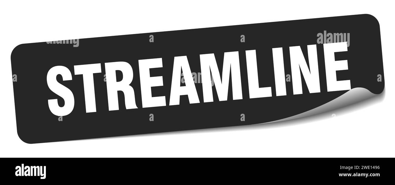 streamline sticker. streamline rectangular label isolated on white ...