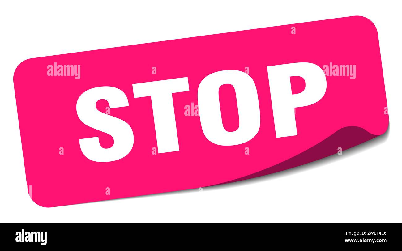 stop sticker. stop rectangular label isolated on white background Stock ...