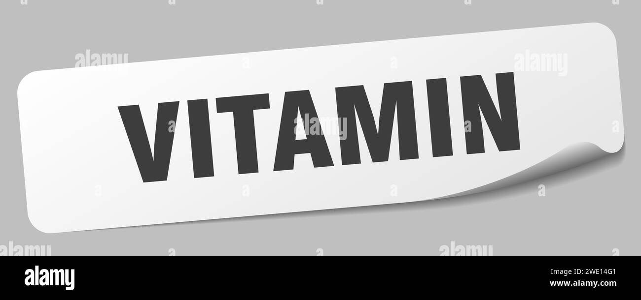vitamin sticker. vitamin rectangular label isolated on white background ...