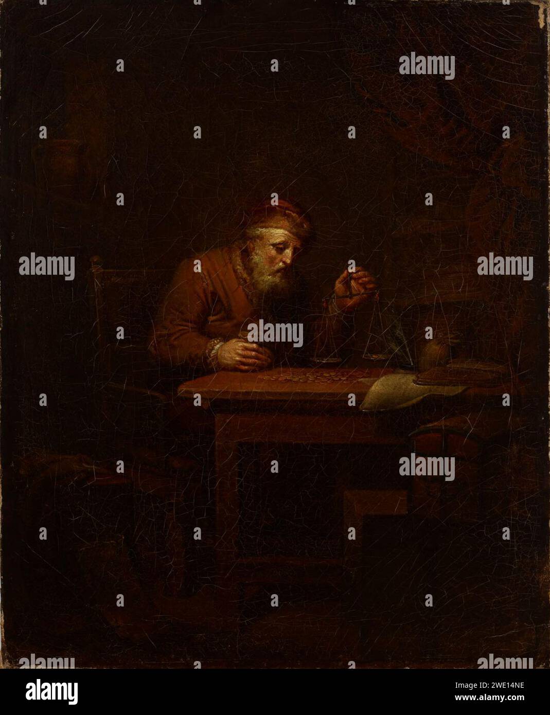 Alexander Lauréus - Kultarahoja punnitseva vanhus Stock Photo - Alamy