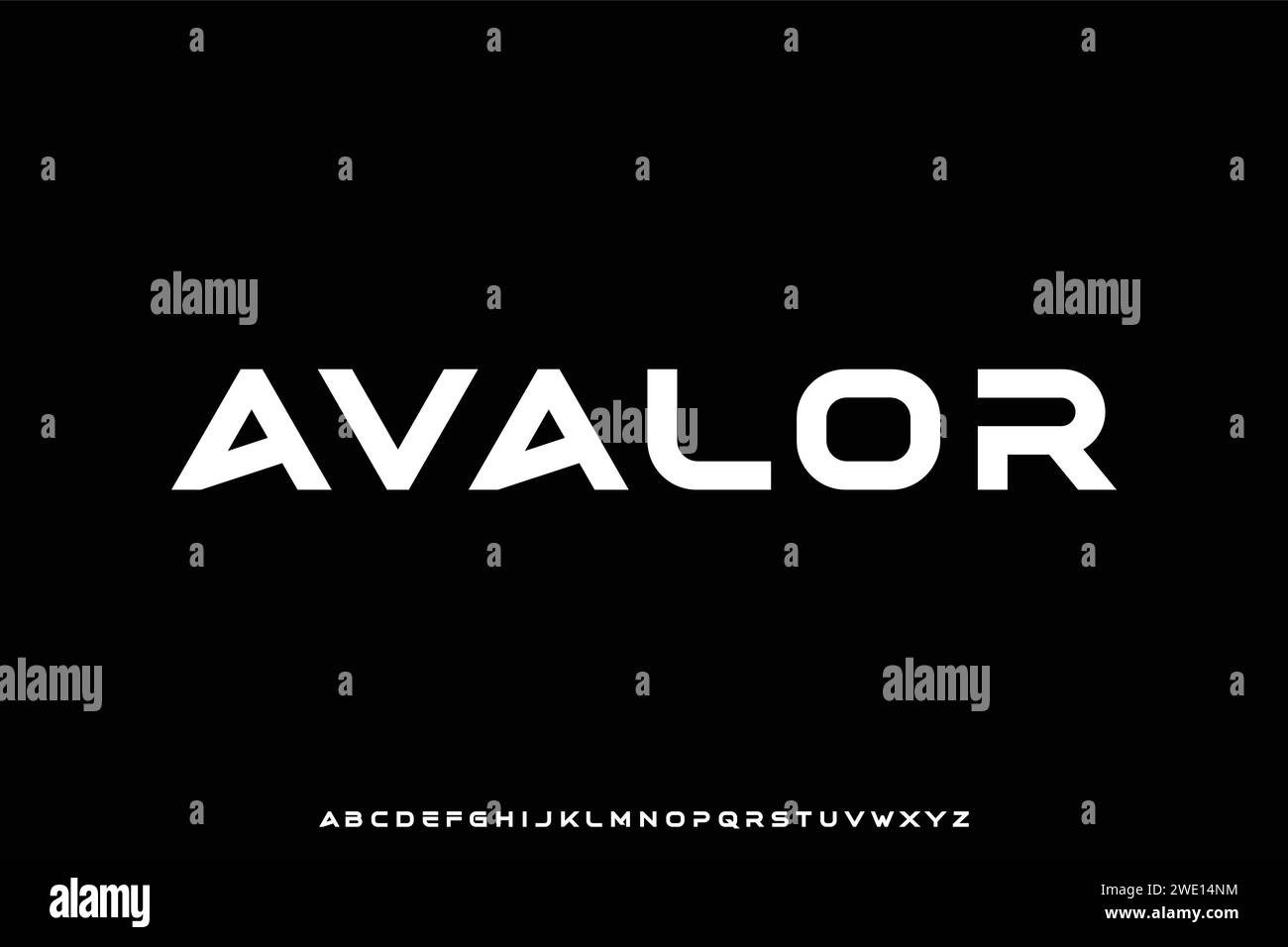 Strong bold futuristic technology alphabet display font vector Stock ...