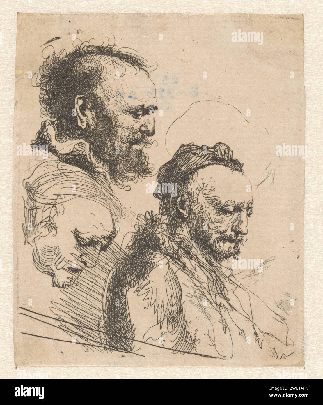 Three Studies of Old Men's Heads, Ignace-Joseph de Claussin, After ...