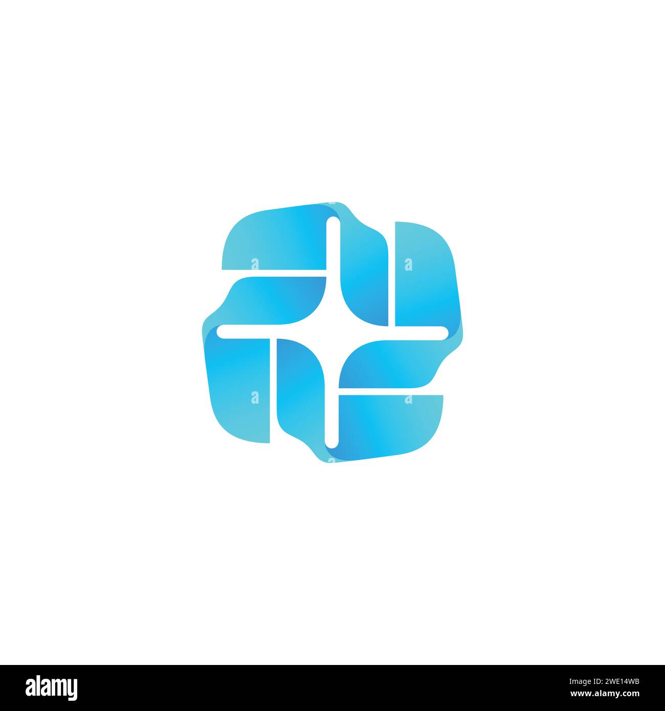 Abstract Cycle logo twisted blue vector design template. Vector ...