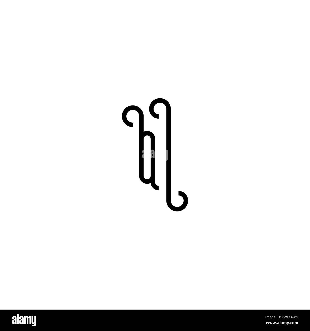 QI simple curved concept initial logo design black and white background ...