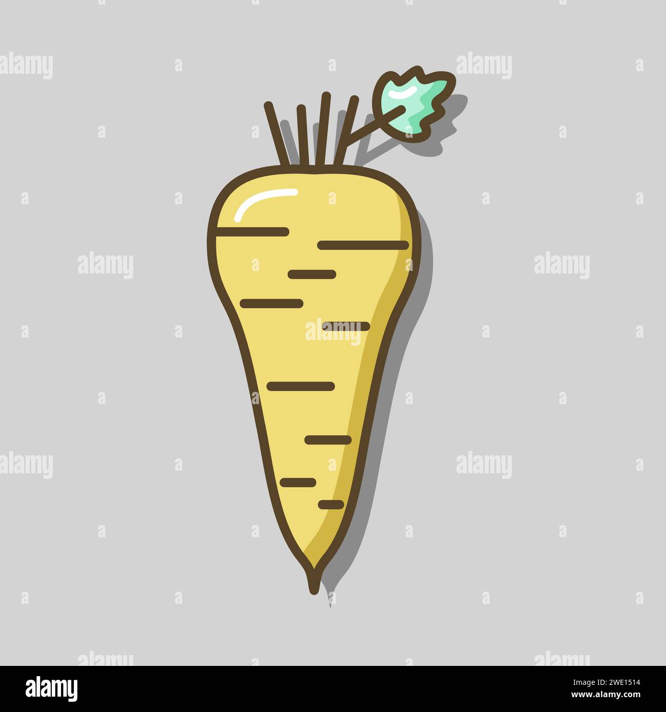 Parsnip root isolated vector icon. Vegetable sign. Graph symbol for ...