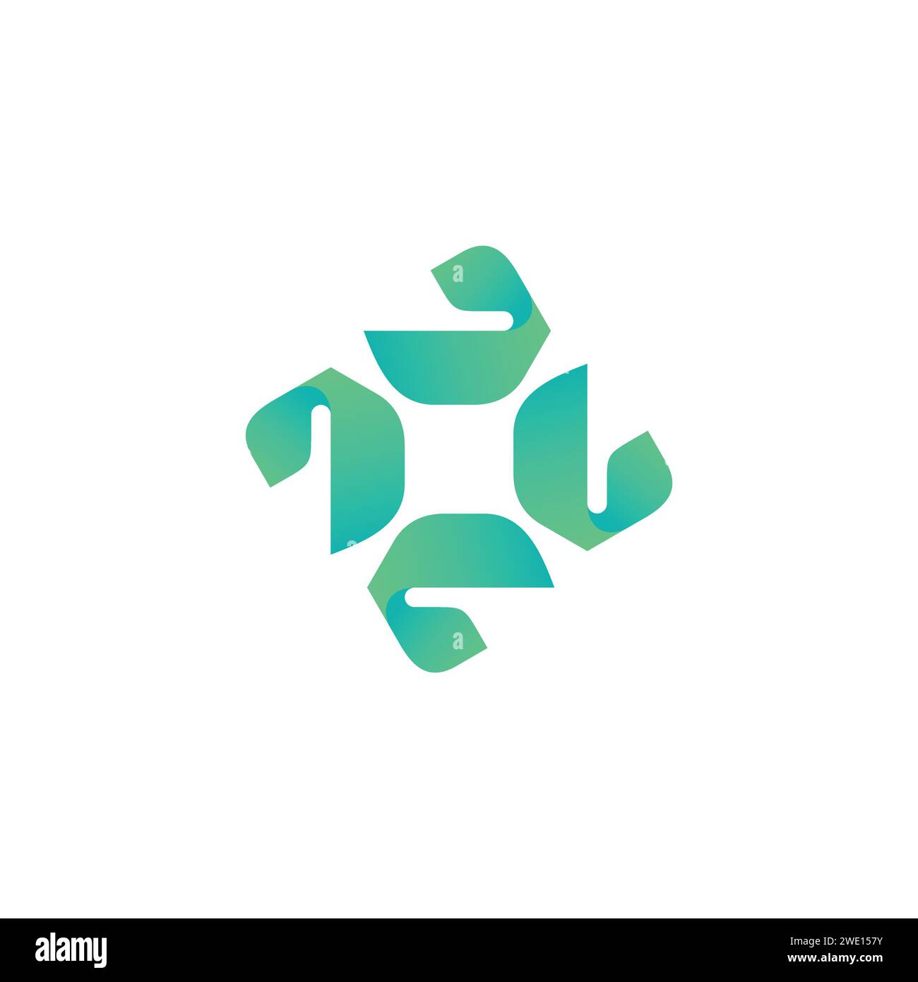 Abstract square cycle logo twisted green vector design template. Vector ... Abstract square cycle logo twisted green vector design template. Vector ...