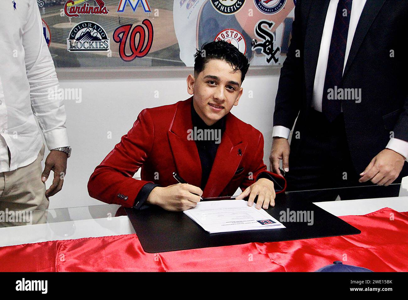 Dominican Republic. 5th Jan, 2024. Young Venezuelan baseball player ...