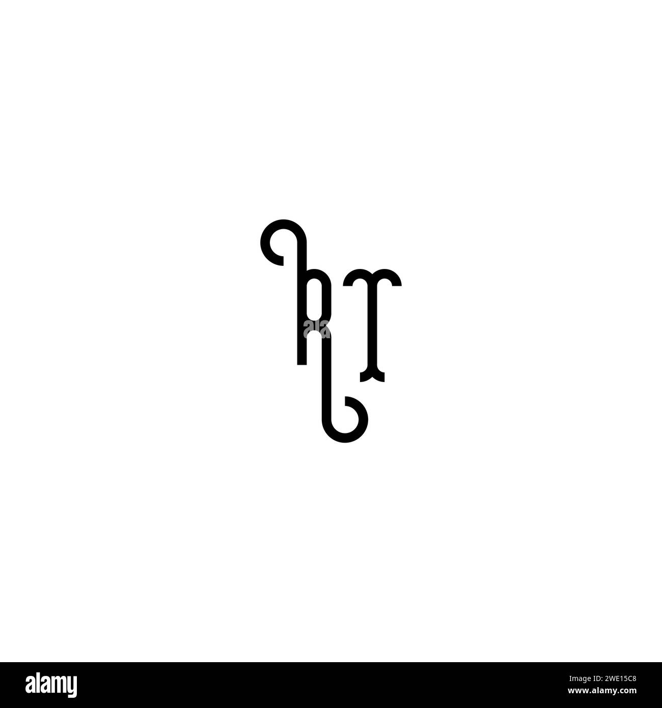 RT simple curved concept initial logo design black and white background ...