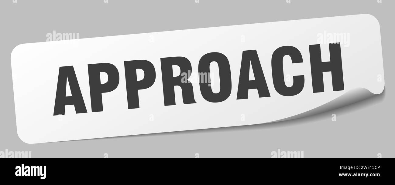 approach sticker. approach rectangular label isolated on white ...