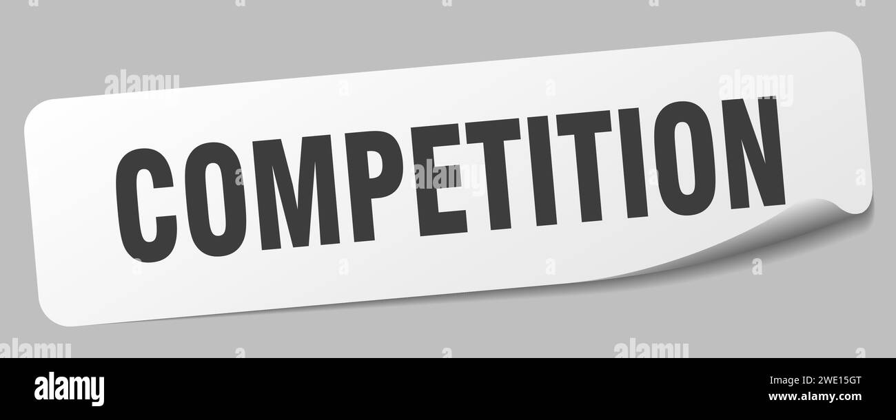 competition sticker. competition rectangular label isolated on white ...