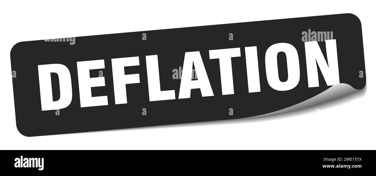 deflation sticker. deflation rectangular label isolated on white ...
