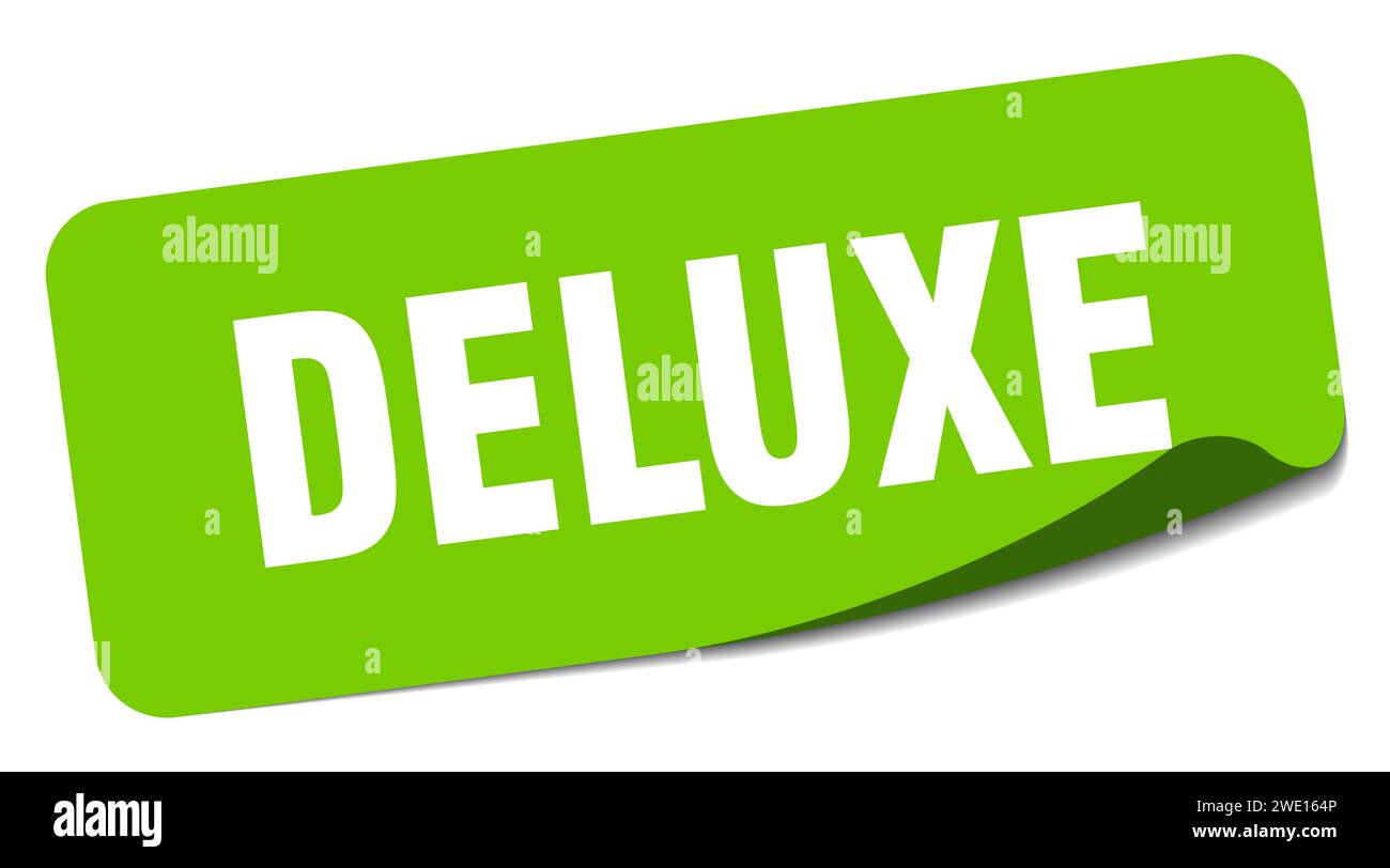deluxe sticker. deluxe rectangular label isolated on white background ...