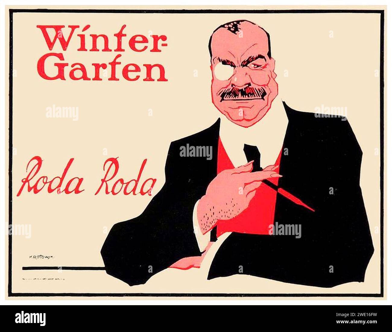Alexander Roda Roda im Berliner Wintergarten - Plakat von Stephan ...