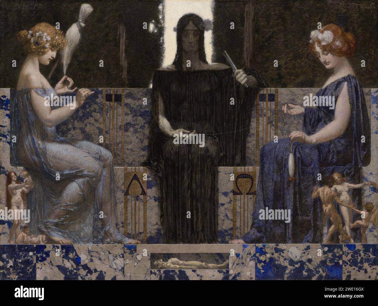Alexander Rothaug - The Three Fates, circa 1910 Stock Photo - Alamy