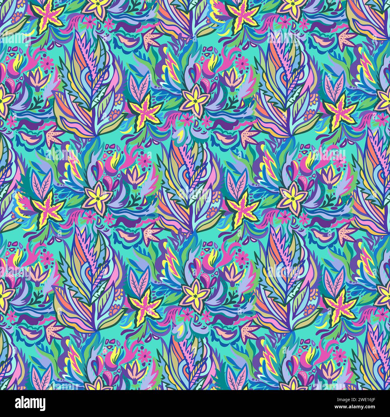 Colorful ornamental psychedelic pattern. Funky texture with colorful ...