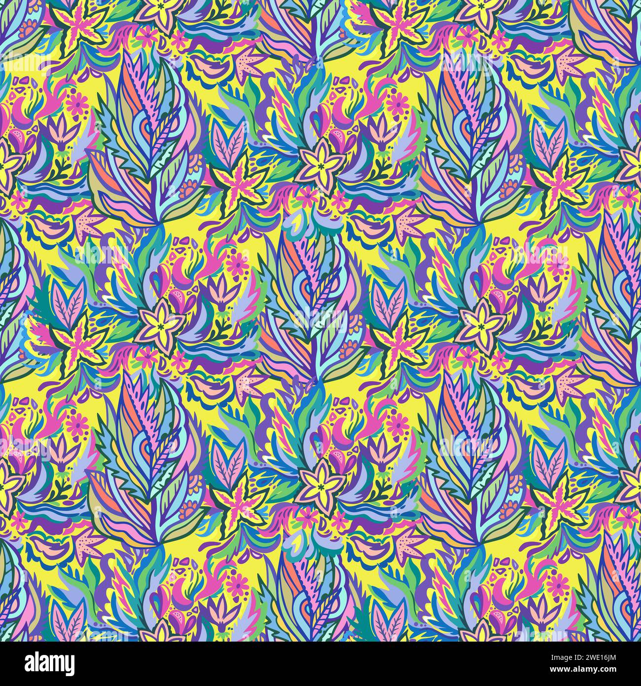 Colorful ornamental psychedelic pattern. Funky texture with colorful ...