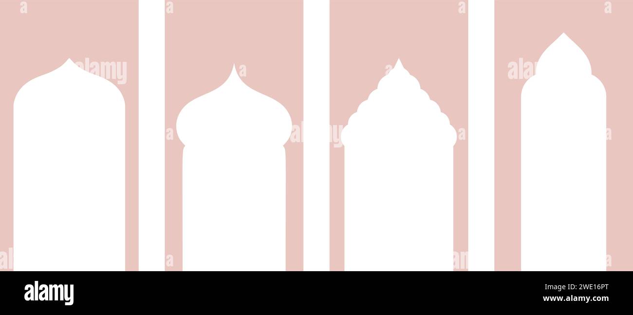 Artistic Islamic Vector Shapes Depicting Window and Door Arches. Arab ...