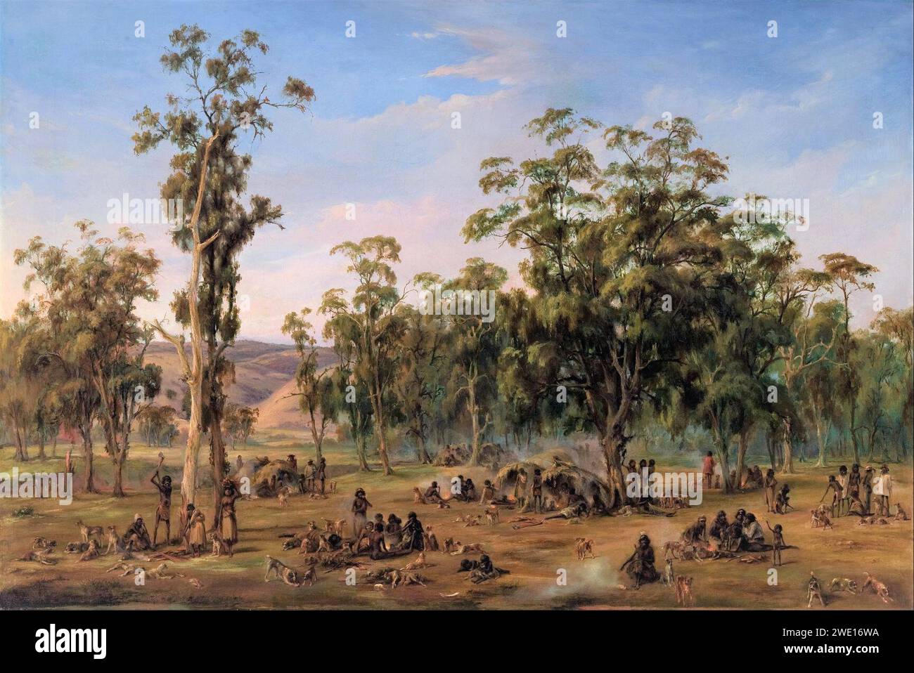 Alexander Schramm - An Aboriginal encampment, near the Adelaide ...